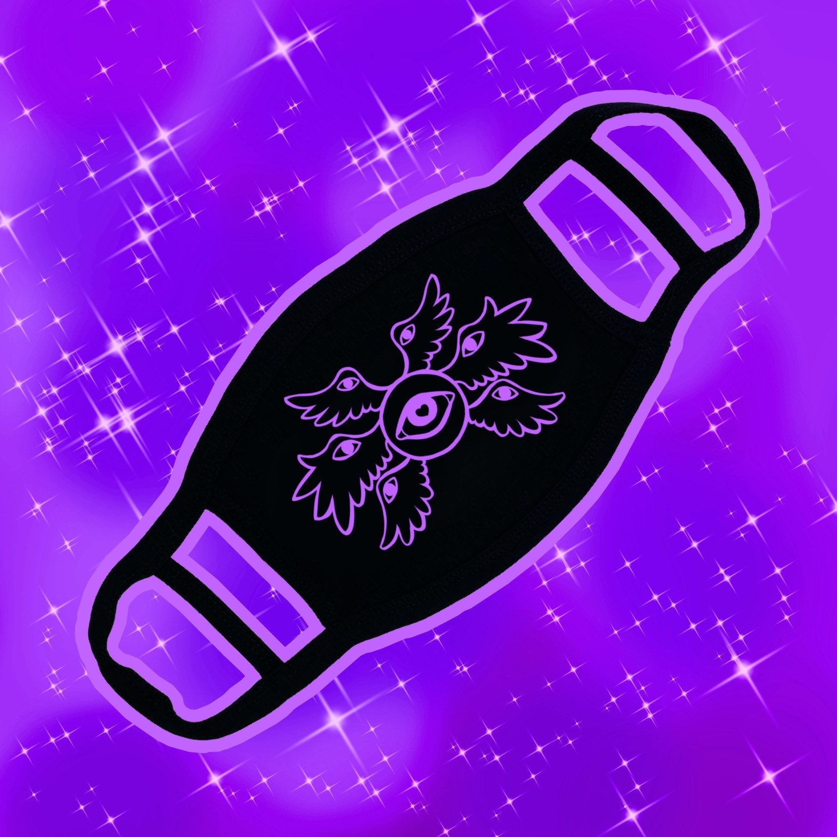 Biblical Angel Adult Size Face Mask black Pastel Goth Yami - Etsy