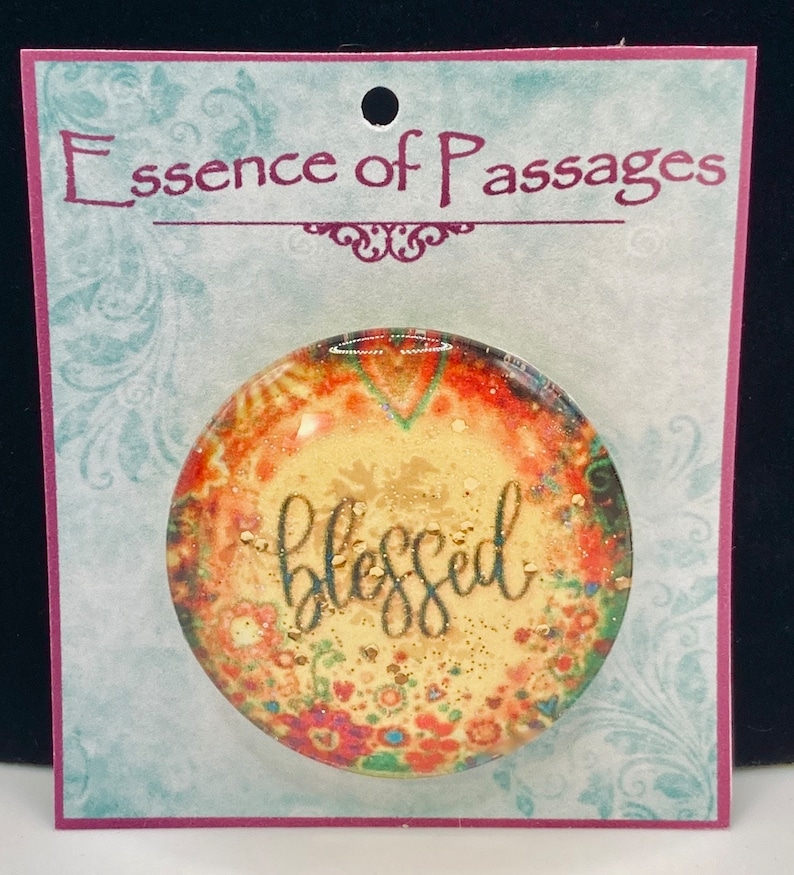 Colorful Inspirational Glass Magnet Handmade Dimensional Art blessed ...