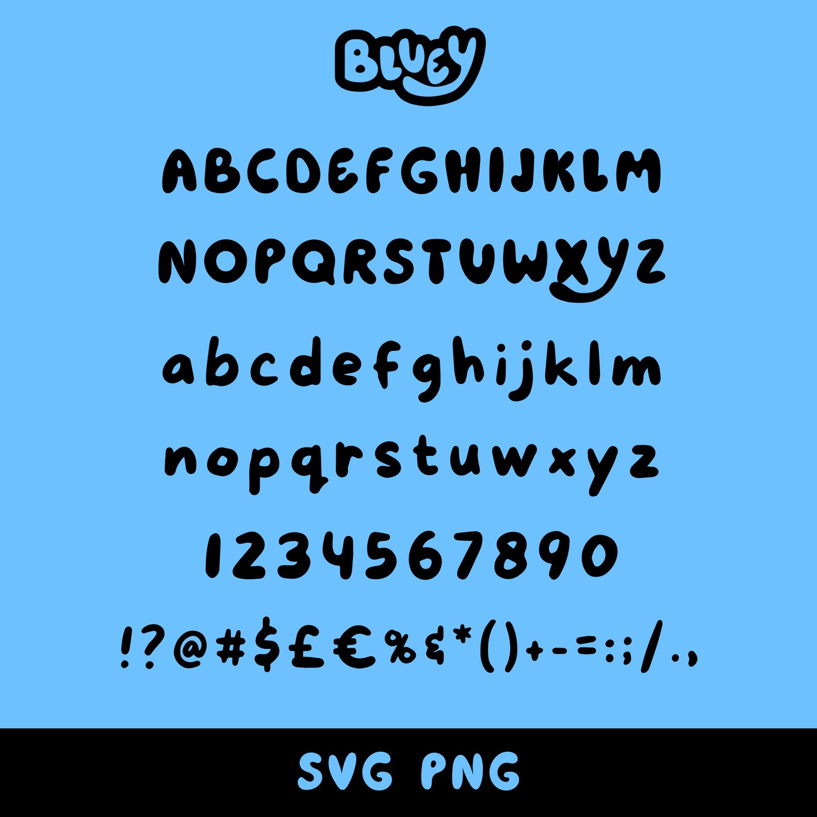 Bluey Font, Bluey SVG, Kids Font, Digital Font Download, Halloween Font ...