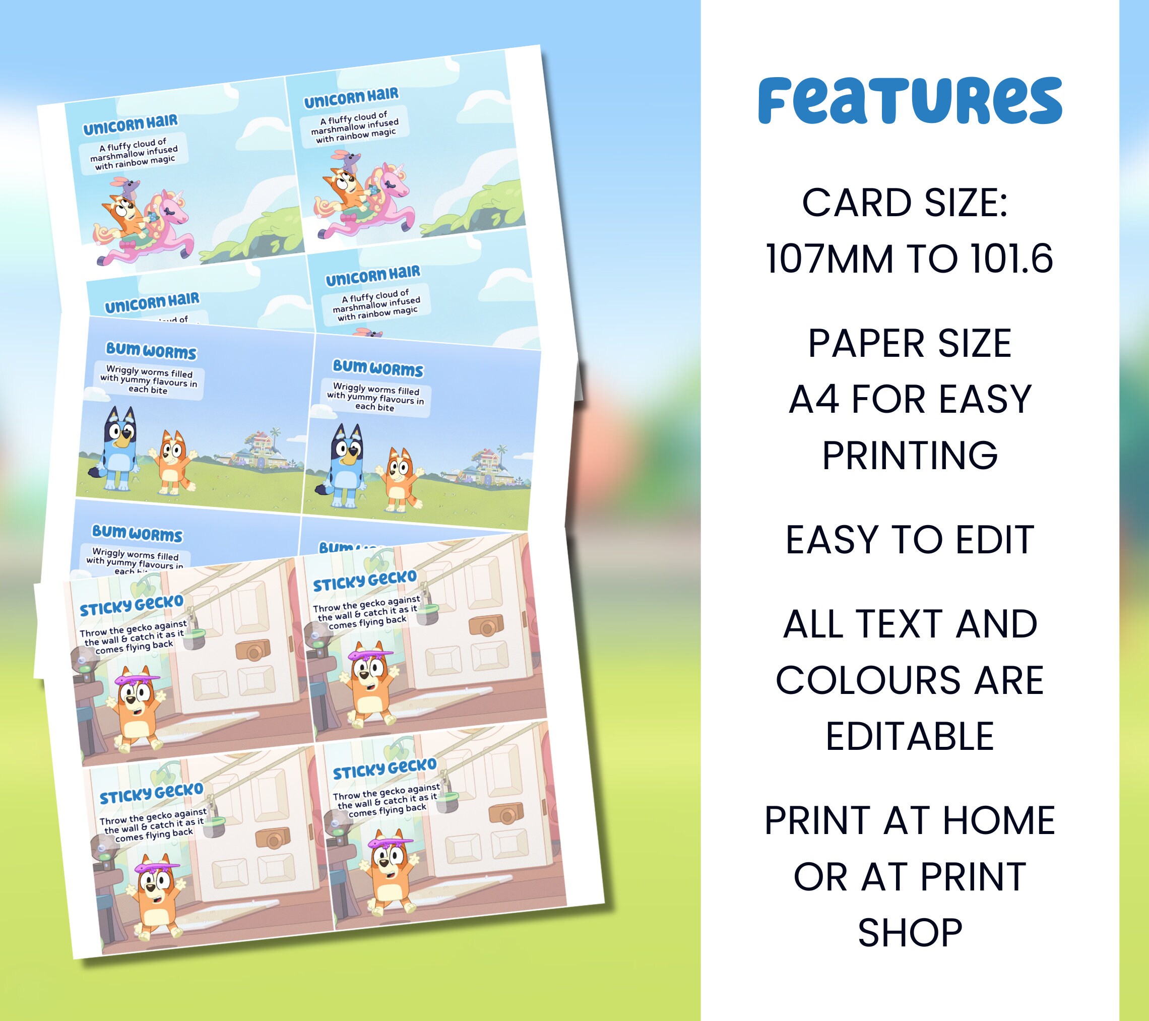 10 Bluey Party Favor Printables, Personalized Bluey Birthday Favour ...