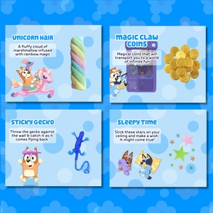 11 Boy Bluey Party Favor Printables, Personalized Bluey Birthday Favour ...