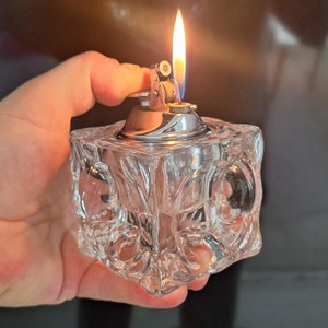 Vintage Crystal Table Lighter, Antique Lighter, Table Lighter ...