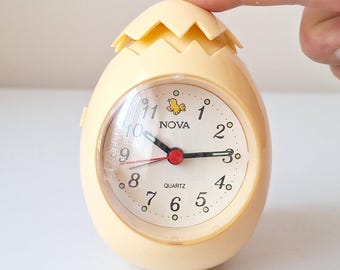 Vintage Rare Clock, Chicken Clock, Rooster Clock, Chick Clock, Alarm ...