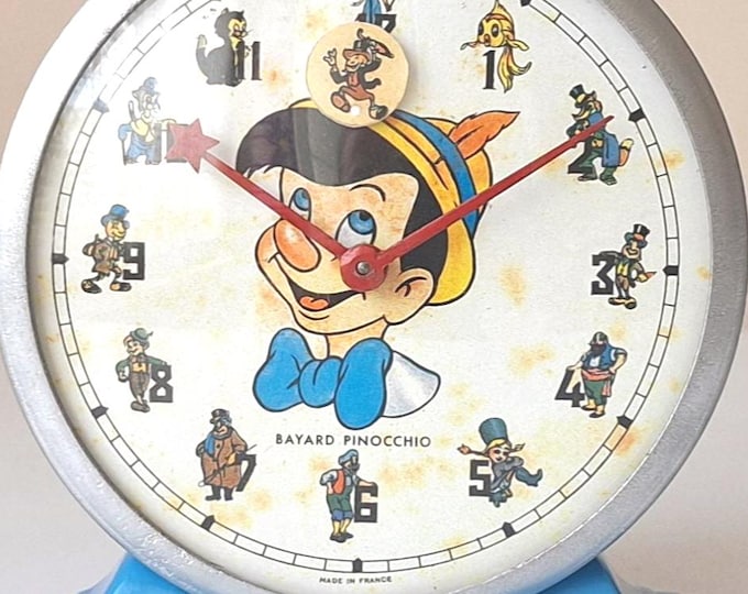 Antique Rare Pinocchio Alarm Clock, Antique Clock, Pinocchio Clock ...