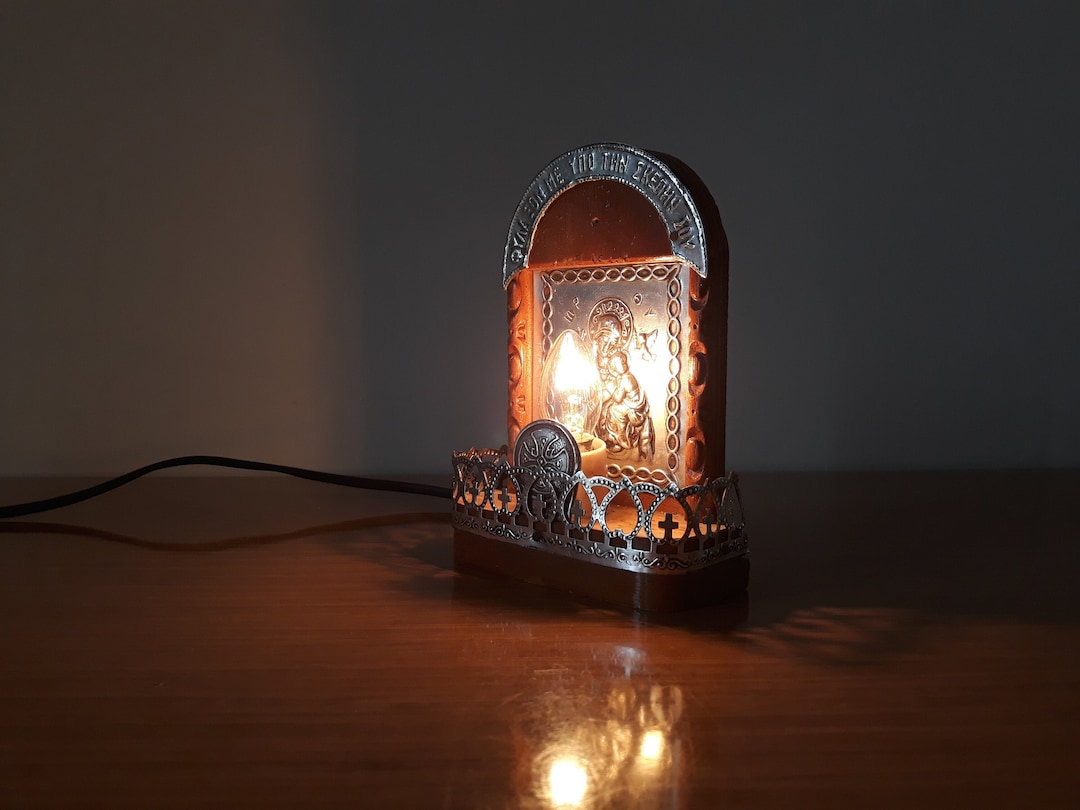 Vintage Rare Virgin Mary Night Light, Virgin Mary Lamp, Orthodox Lamp ...
