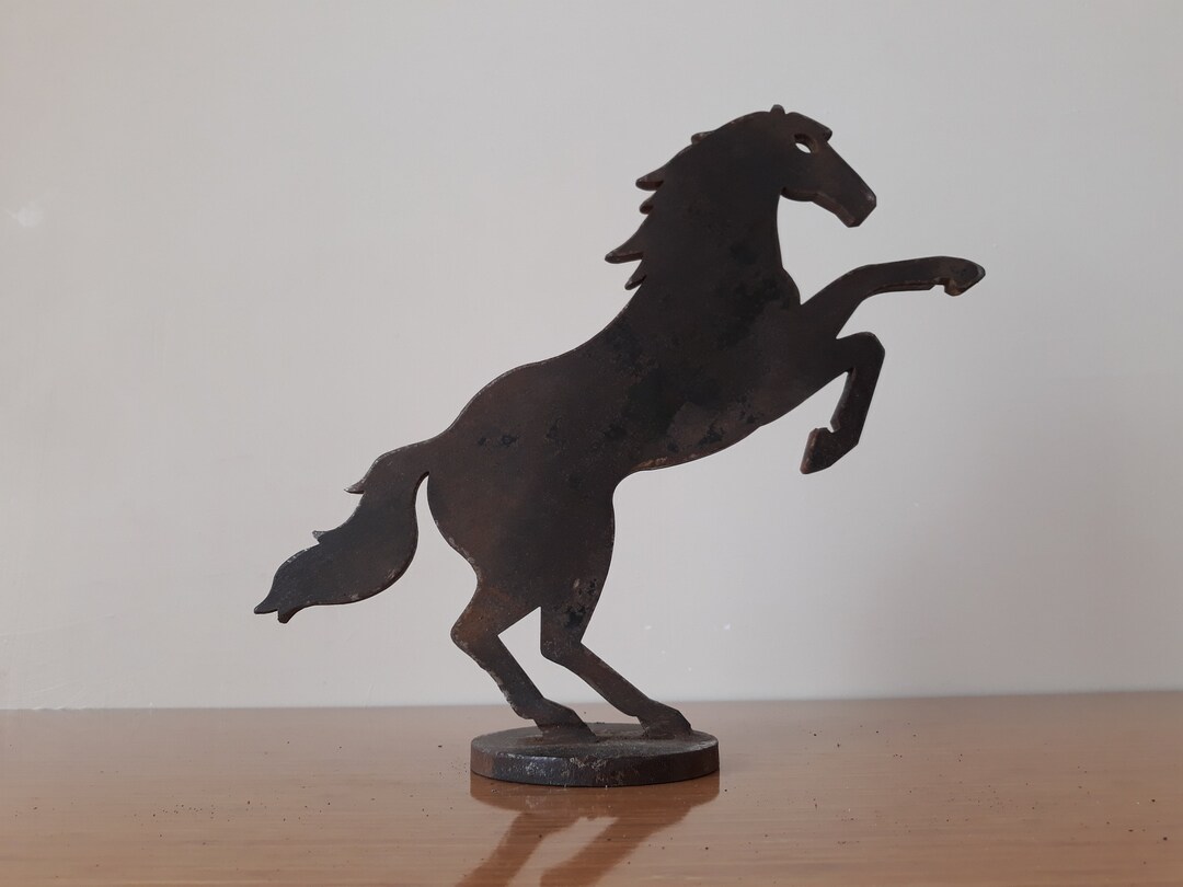 Vintage Rare Handmade Iron Raised Horse, Ragged Horse, Iron Horse ...