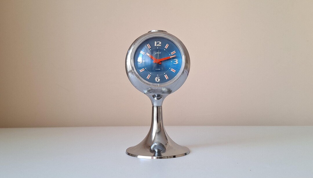Vintage Space Age Alarm Clock - 1980s Goldbühl Mechanical Clock - Etsy