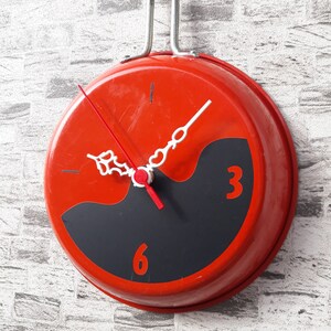 Vintage Clock, Retro Kitchen Clock, Space Age Clock, Kitchen Clock, Pan ...