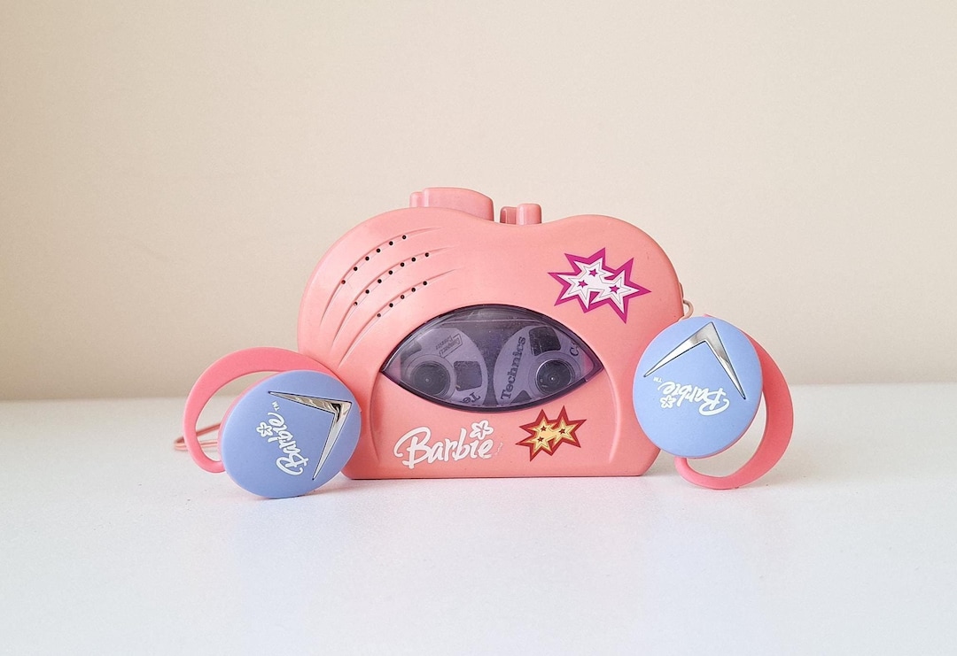 Vintage Rare Pink Barbie Walkman, Cassette Player, Rare Barbie Cassette ...