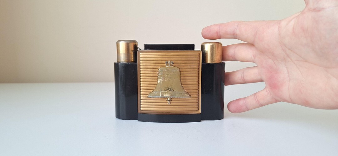Antique Liberty Bell Cigarette Lighter Box, Bakelite Office Decor - Etsy