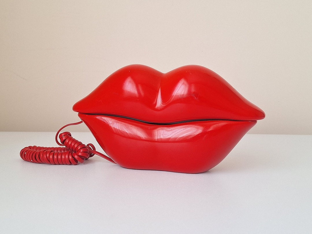 1980s Vintage Lip Phone - Red Novelty Home Decor - Etsy