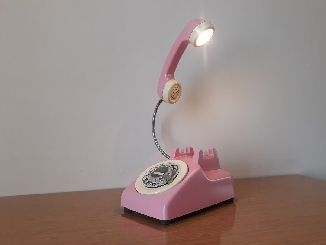 Pink Lamp, Lamp, Phone Lamp, Office Decor, Home Decor, Telephone Lamp ...