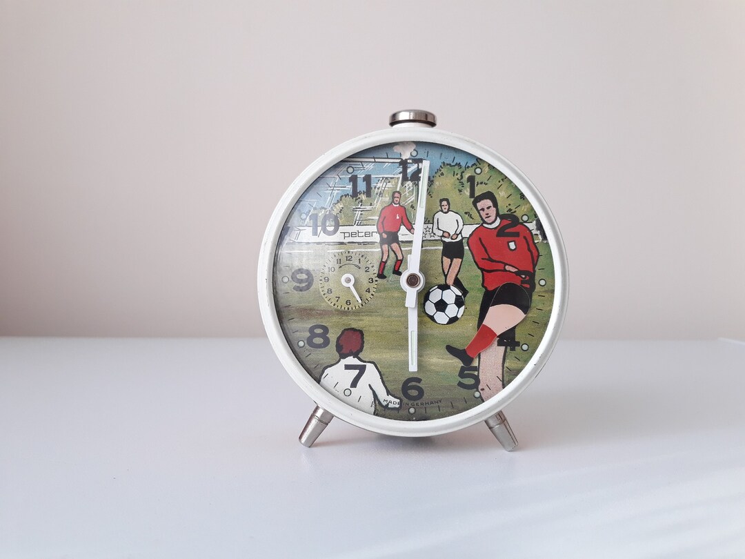 Rare Antique Animated Peter Football Table Clock, Antique Clock ...