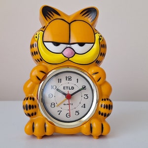Rare Original Mini Garfield Table Clock, Vintage Garfield Table Clock ...