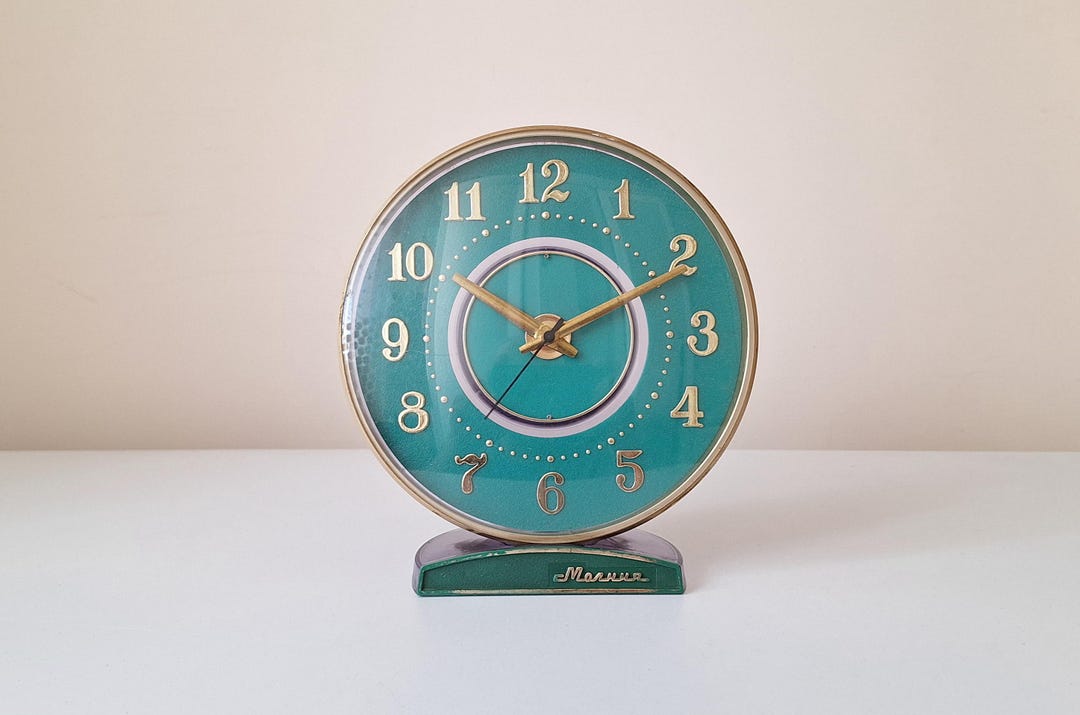 Antique Table Ckock, Wind Clock, Green Clock, Green, Antique Clock ...