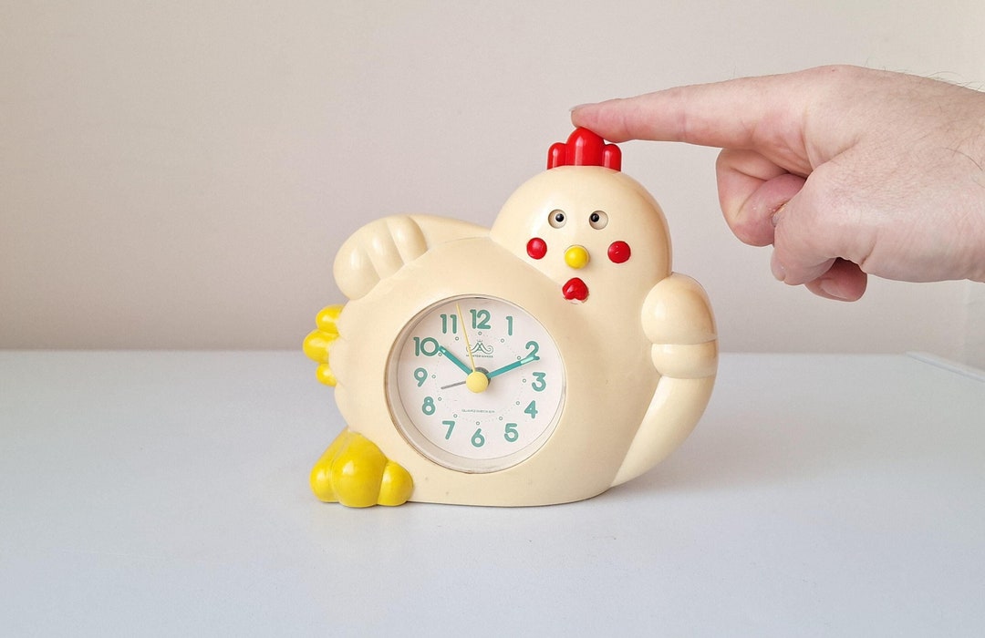 Vintage Rare Clock, Chicken Clock, Rooster Clock, Chick Clock, Alarm ...