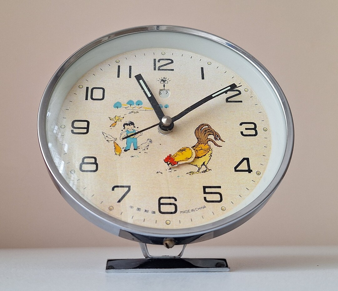 Vintage Clock, Mechanical Clock, Animated Clock, Chicken Clock, Rooster ...