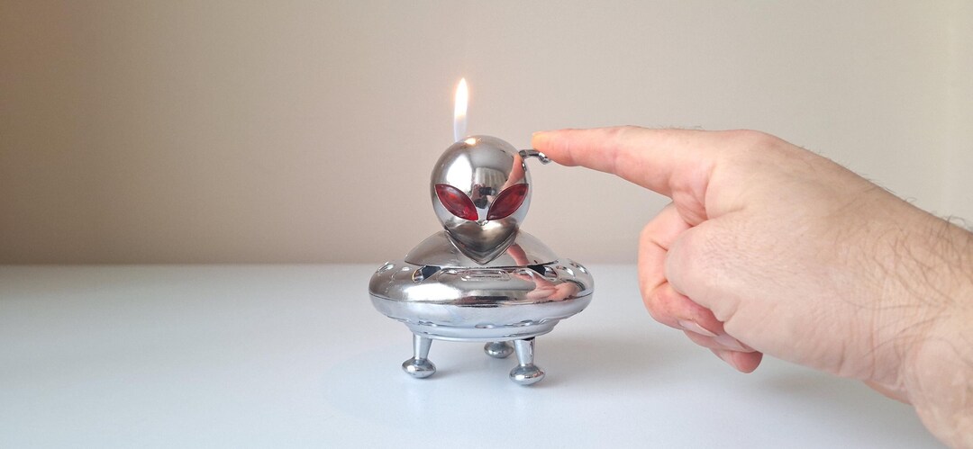 Antique 1970s Metal Alien UFO Lighter Ashtray, Rare Collectible - Etsy