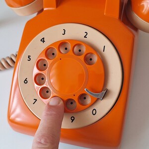 Antique Orange Rotary Telephone From the 1970's, Orange Telephone ...
