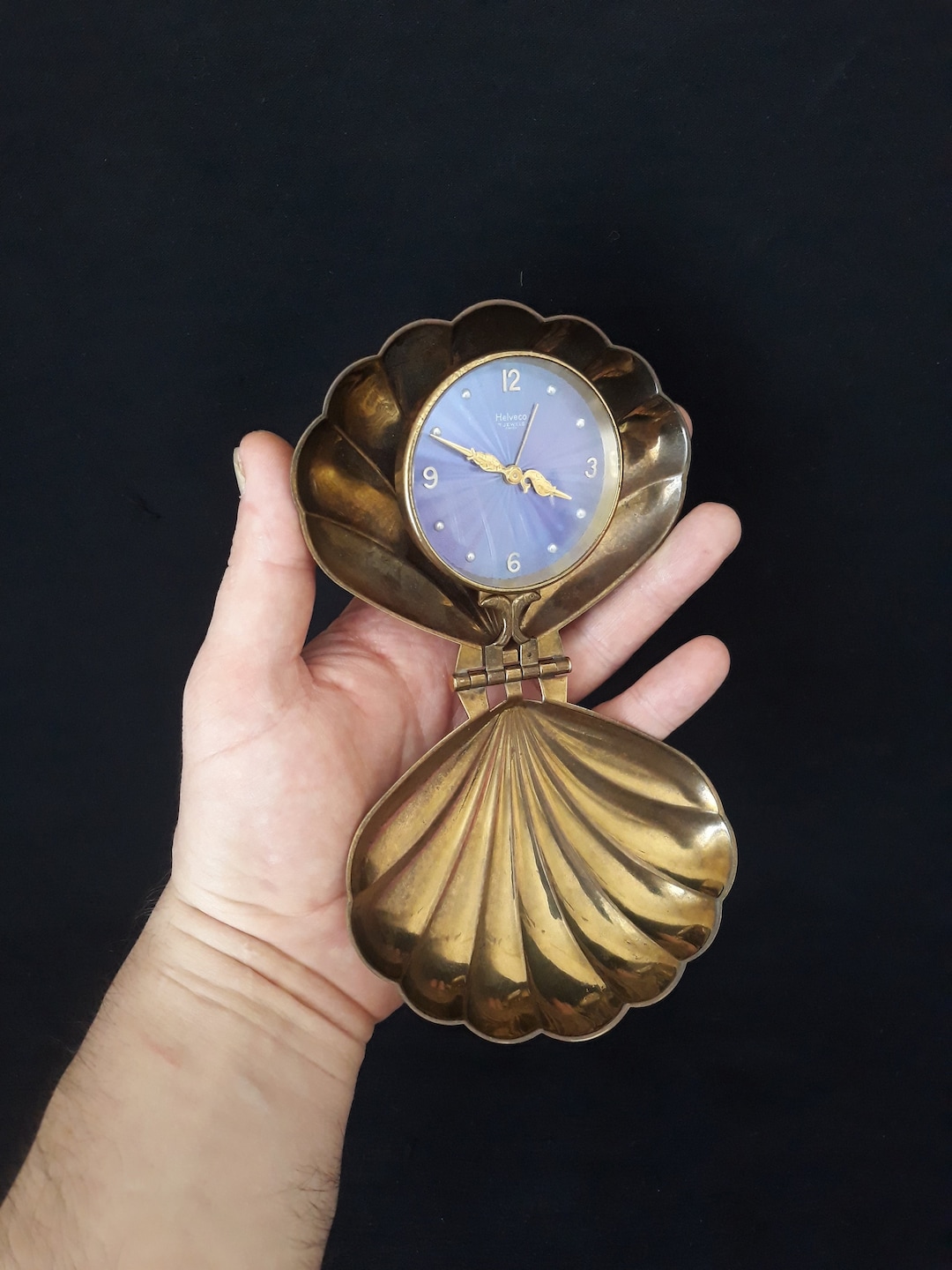 Super Rare Antique Sea Shell Alarm Clock, Sea Shell Clock, Antique ...