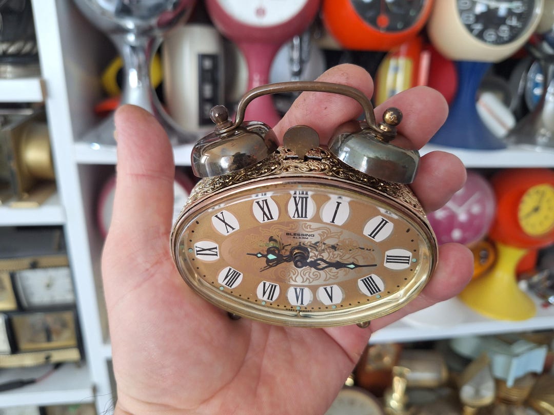 Vintage Blessing Alarm Clock: German Antique Desk Clock - Etsy