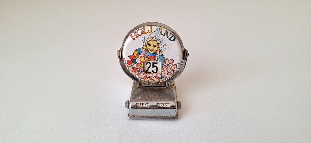 Antique Table Calendar, Mechanical Calendar, Desk Calendar, Vintage ...