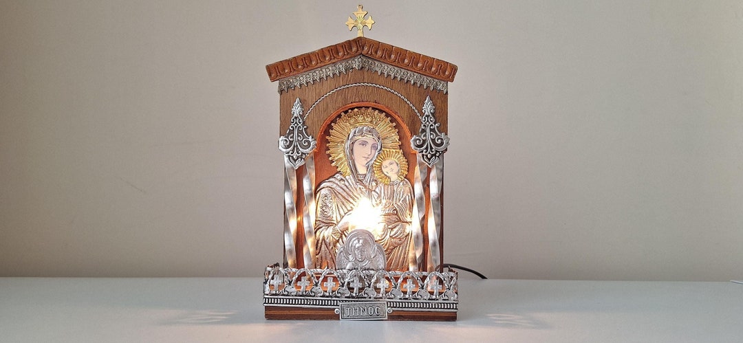 Vintage Rare Virgin Mary Night Light, Virgin Mary Lamp, Orthodox Lamp ...