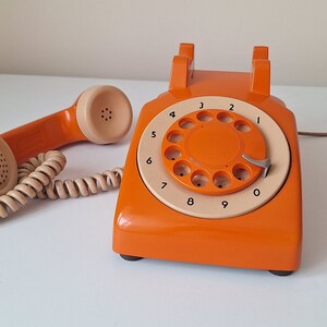 Antique Orange Rotary Telephone From the 1970's, Orange Telephone ...