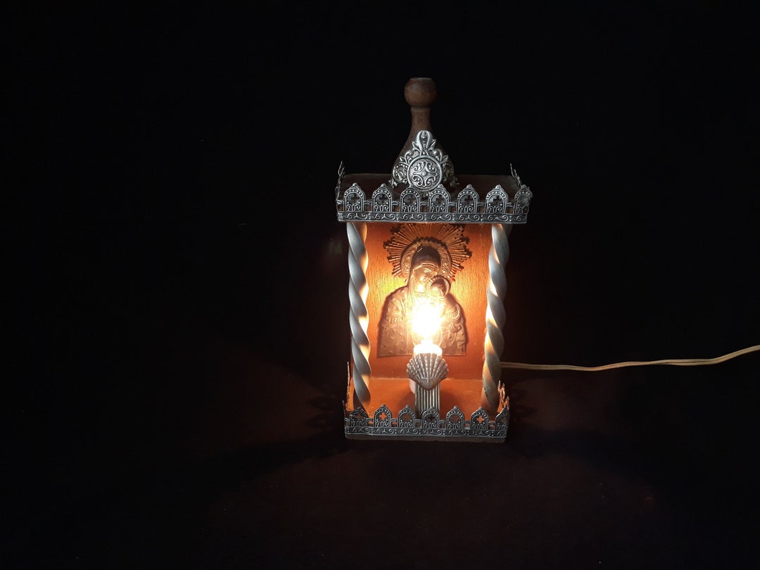 Vintage Rare Virgin Mary Night Light, Virgin Mary Lamp, Orthodox Lamp ...