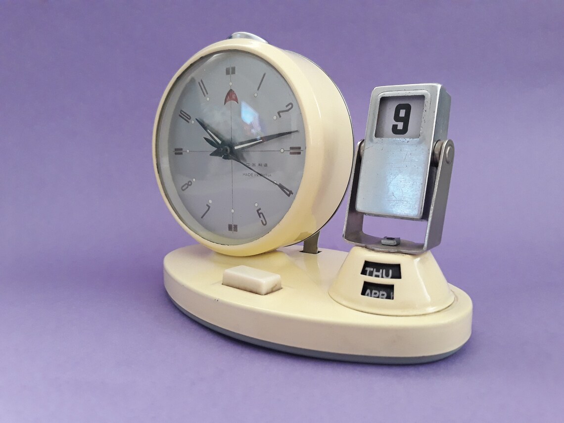 Rare Antique Calendar Alarm Clock Vintage Clock Alarm Clock - Etsy