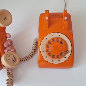 Antique Orange Rotary Telephone From the 1970's, Orange Telephone ...