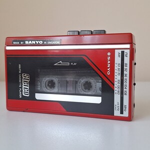 Vintage Rare Sanyo Red Retro Walkman, Cassette Player, Sanyo Cassette ...