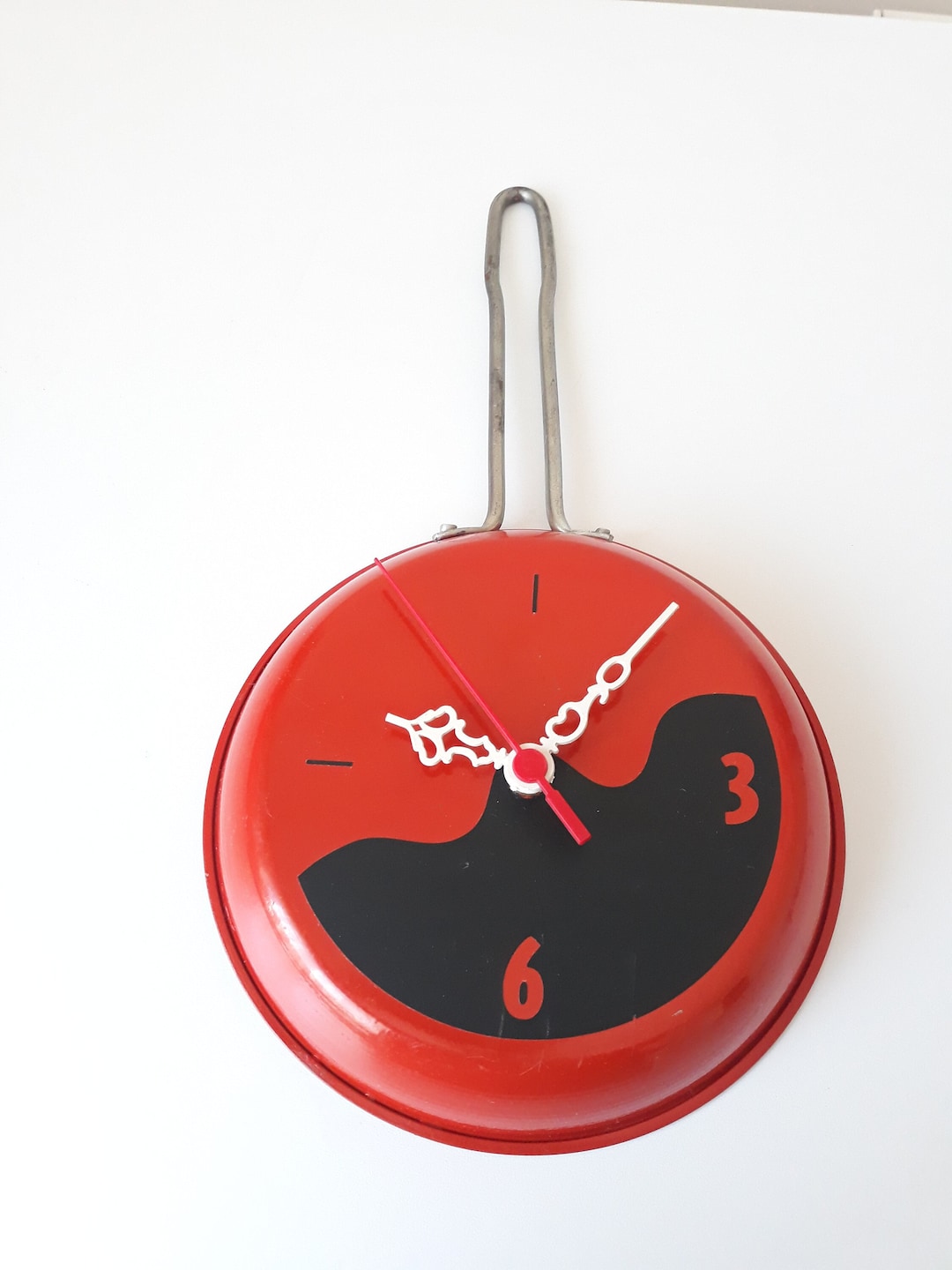 Vintage Clock, Retro Kitchen Clock, Space Age Clock, Kitchen Clock, Pan ...