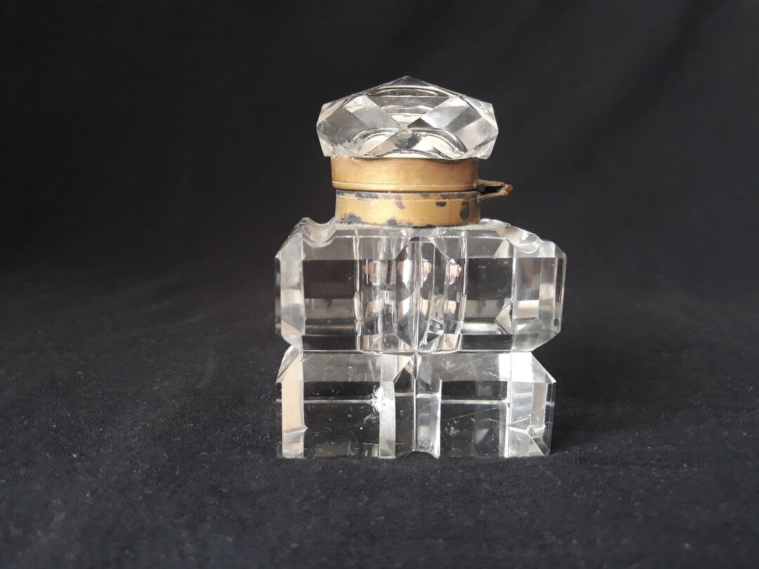 Antique Rare Crystal Inkwell, Antique Inkwell, Rare Inkwell, Inkwell ...