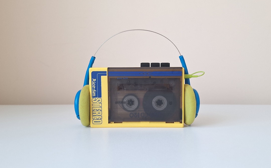 Vintage Rare Retro Yellow Walkman, Cassette Player, Yellow Cassette ...
