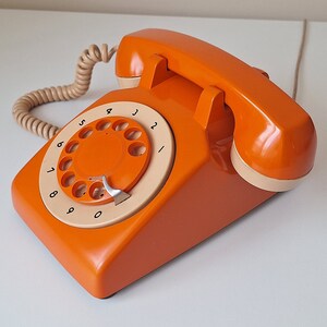 Antique Orange Rotary Telephone From the 1970's, Orange Telephone ...