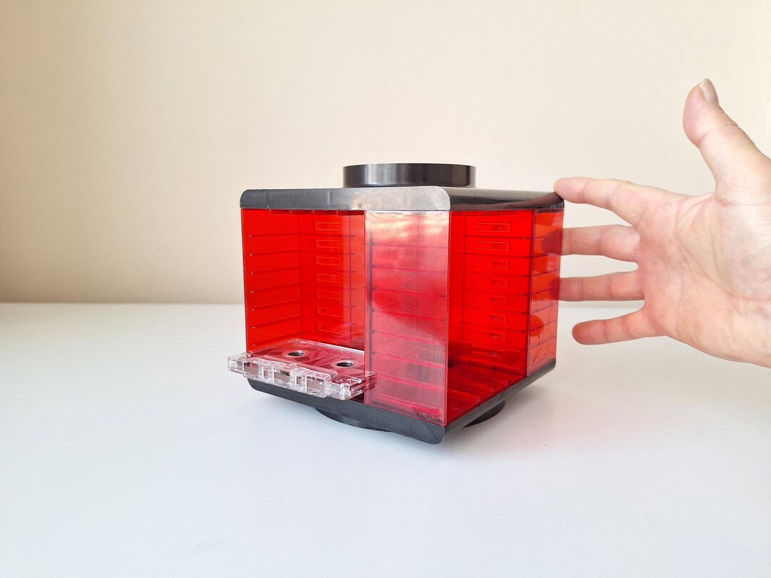 Vintage 1980s Cassette Tape Storage Box, Pop Art Organizer, Made in ...