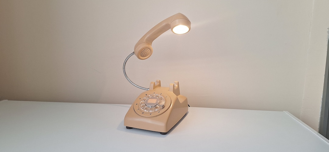 Cream Telephone Table Lamp: Novelty Office Decor - Etsy