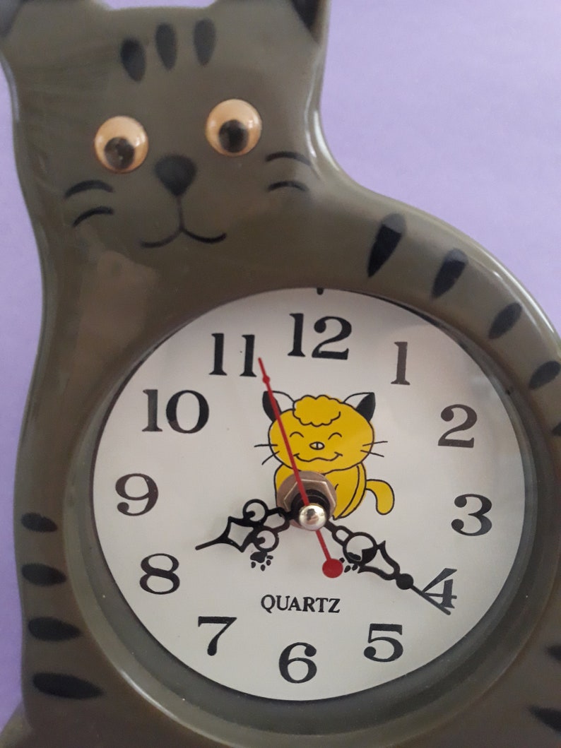 Vintage Rare Cat Clock Tailed Cat Clock Cat Clock Desk | Etsy