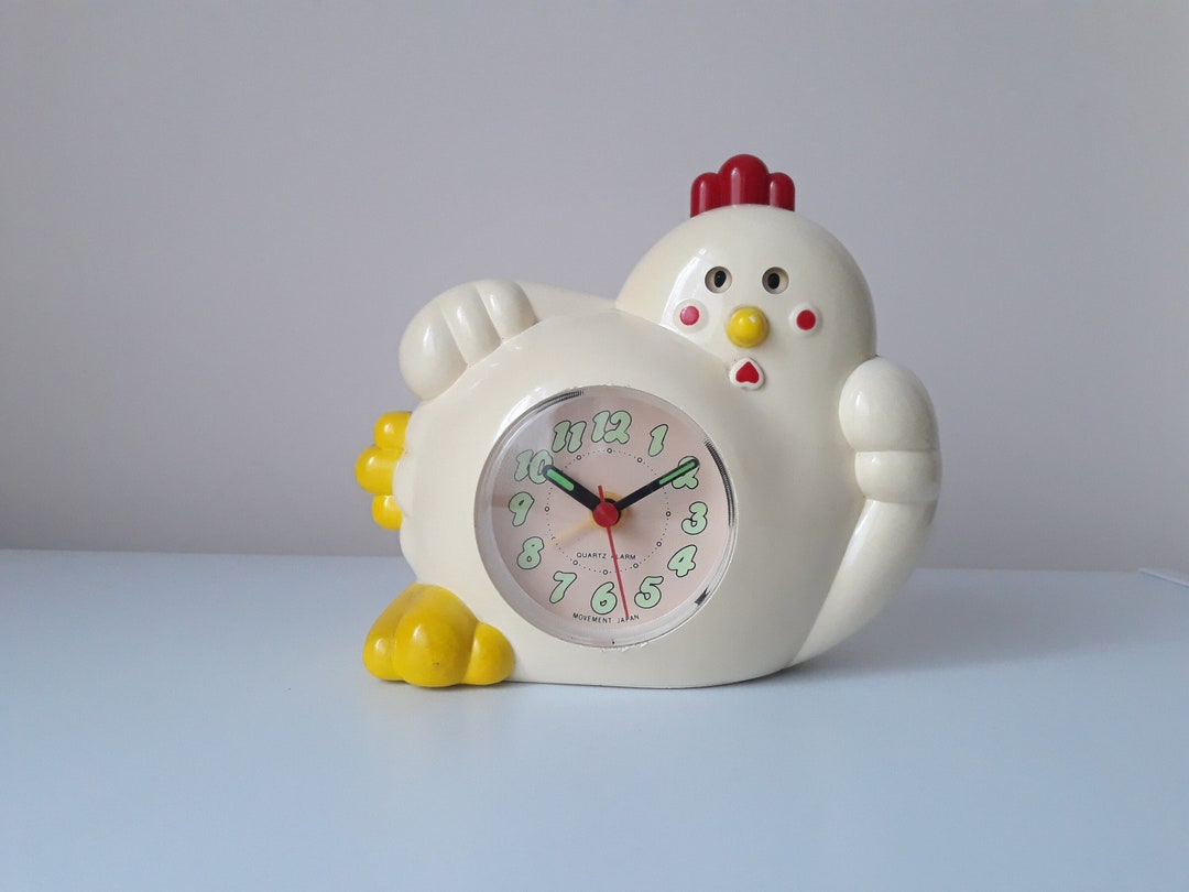 Vintage Rare Clock, Chicken Clock, Rooster Clock, Chick Clock, Alarm ...