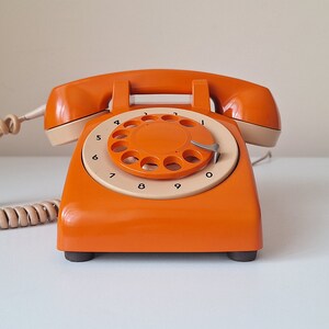 Antique Orange Rotary Telephone From the 1970's, Orange Telephone ...