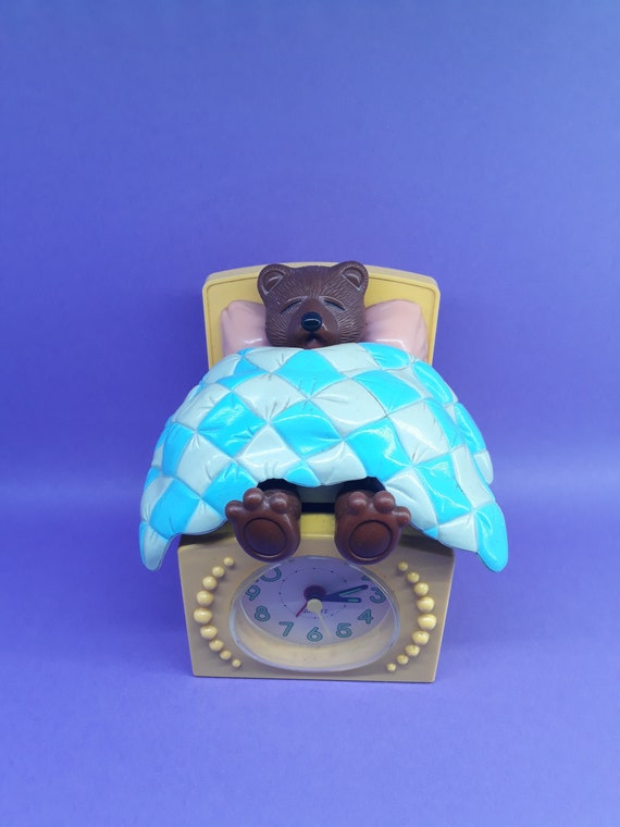 Vintage Bear Clock Sleeping Bear Clock Animated Clock Alarm - Etsy