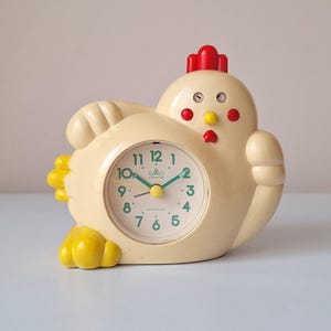 Vintage Rare Clock, Chicken Clock, Rooster Clock, Chick Clock, Alarm ...