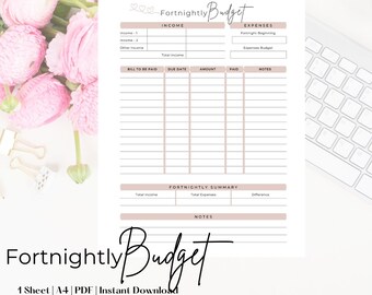 Fortnightly Budget Planner Printable Financial Planner - Etsy