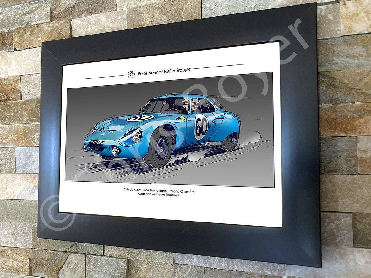 Poster of Matra Jet 5 Bonnet Djet Aerodjet 24 Heures Du Mans 1964 ...