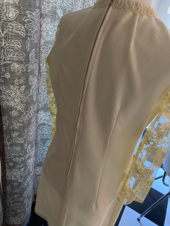 Mod 1960s light yellow dress - Gem