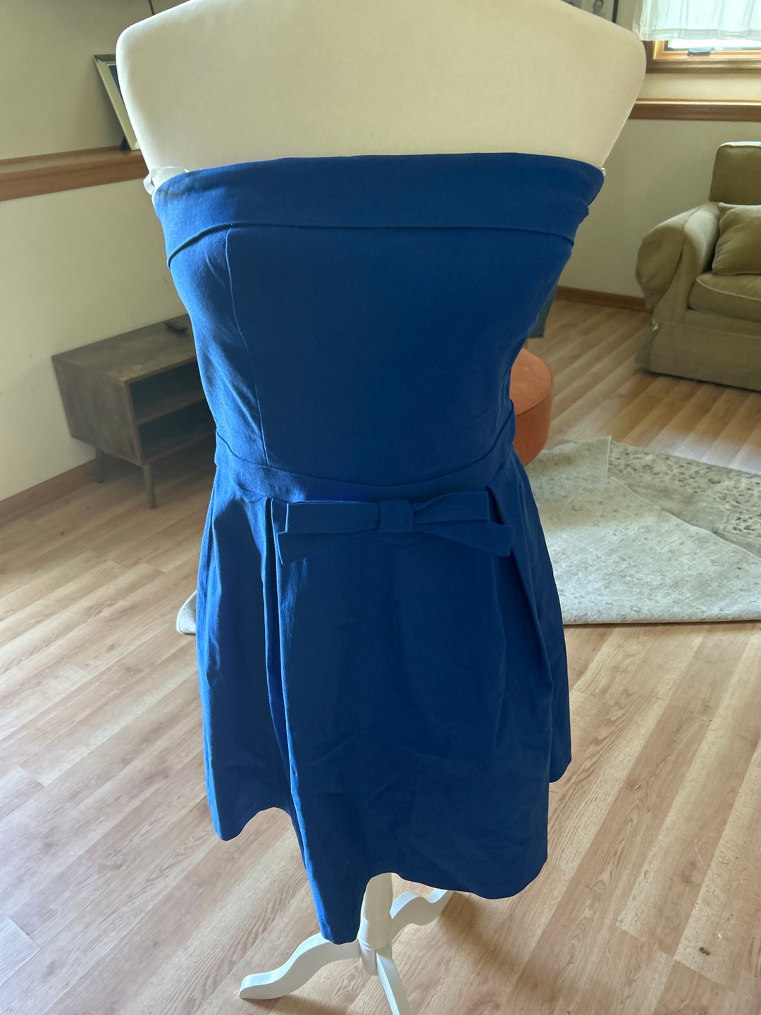Royal Blue Strapless Dress - Etsy