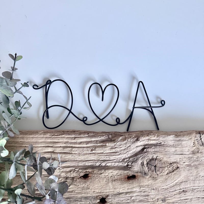 Couples Initials Heart Sign - Etsy UK