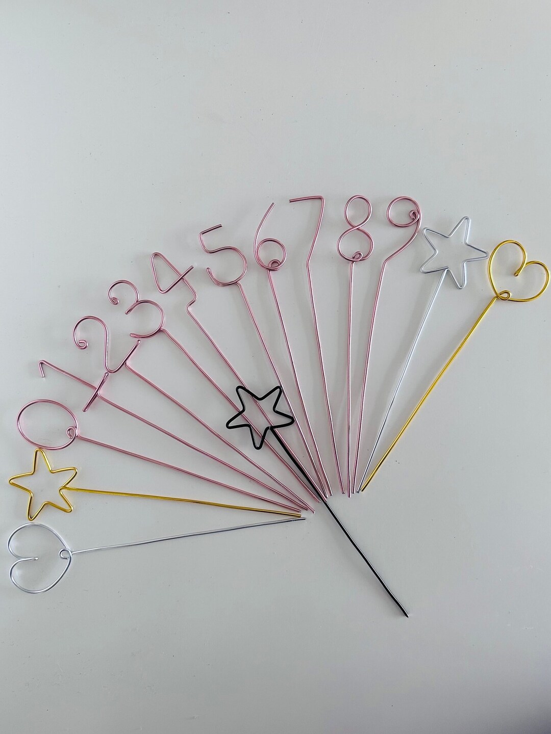 Birthday Number Cake Toppers Wire Cake Toppers Number Cake Toppers Cake ...