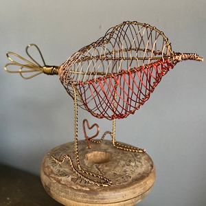Miniature Wire Robin Sculpture - Wire Robin - Robin in Wire - Etsy UK